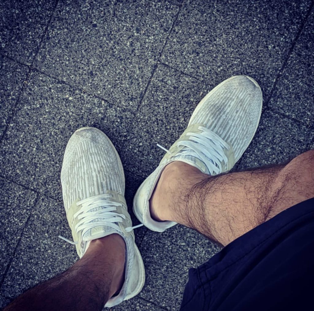 _sneaky789 sockless in Adidas Ultraboost sneakers - Male Feet Blog